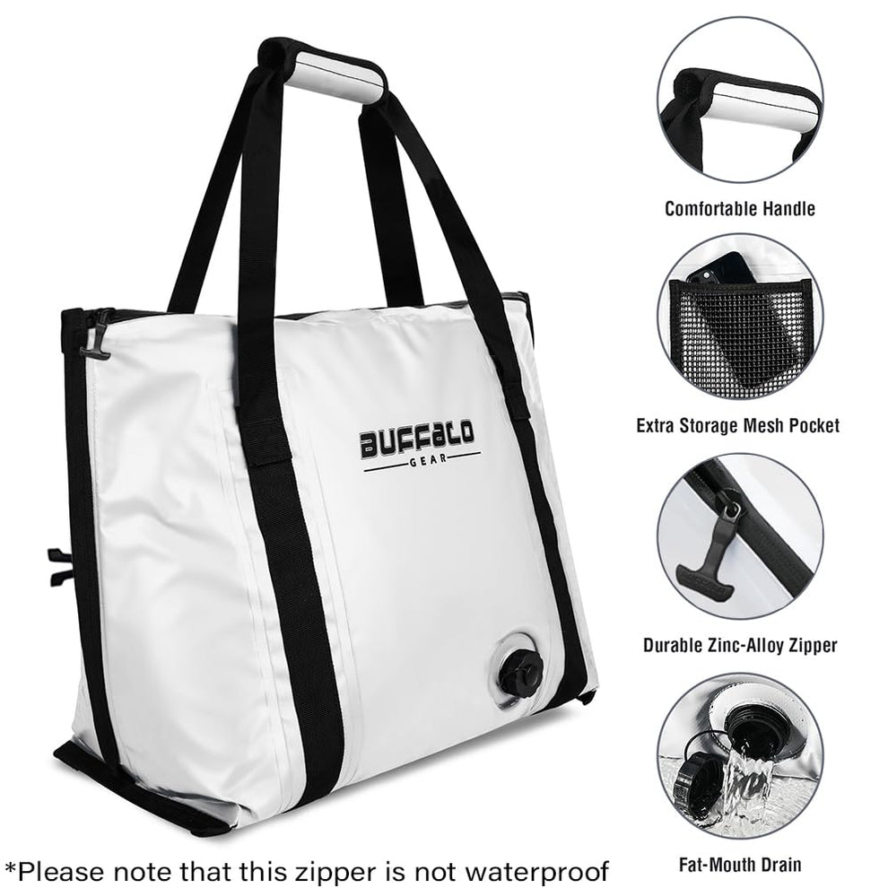 Buffalo Gear 27.5QT Insulated Fish Cooler Bag With Flat Bottom