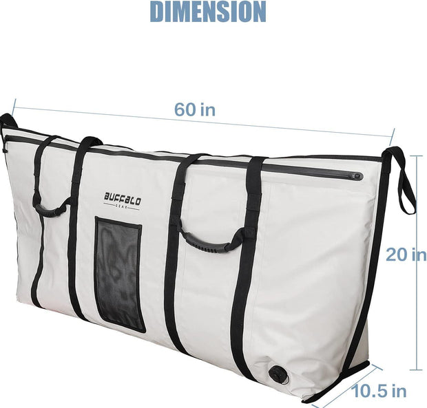 60x20in Flat Bottom Leakproof Insulated Fish Kill Bag - Buffalo Gear
